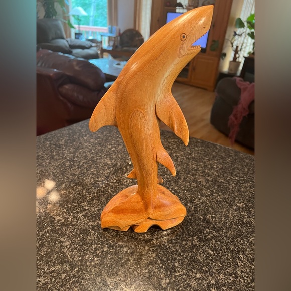 Design | Vintage Solid Wood Carving Of Large Shark Beautifully Hand ...